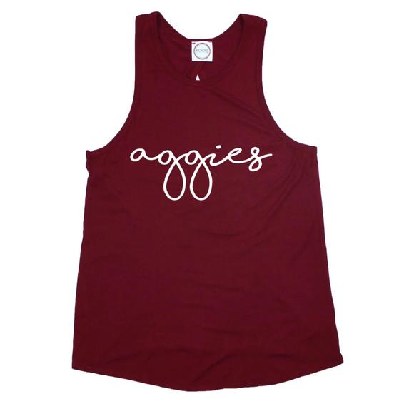 KICKOFF CO | Tops | New Kickoff Co Aggies Open Back Tank In Maroon ...